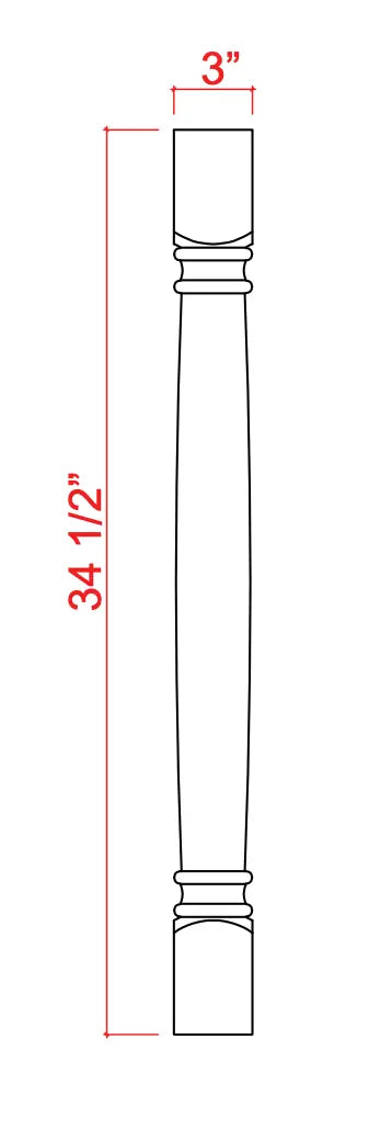 Classic Decorative Leg - Shaker Slim - Cabinet Sales Center